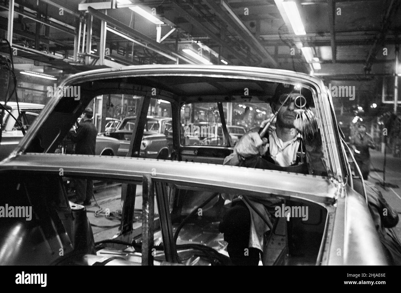 General scenes inside the Ford motor factory in Dagenham, Essex showing ...