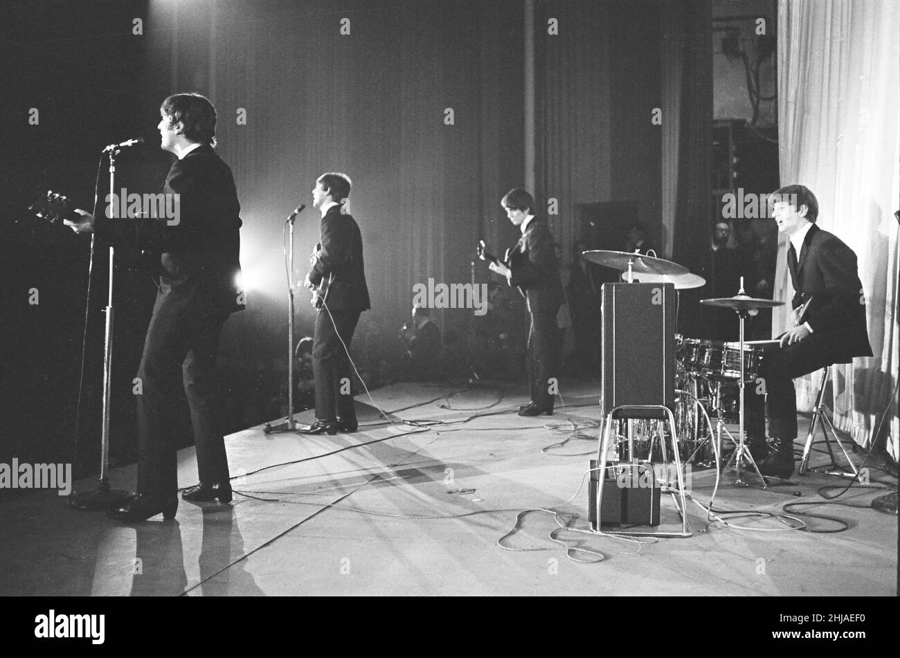 The Beatles in concert at the Olympia in Paris, France, Thursday 16th ...