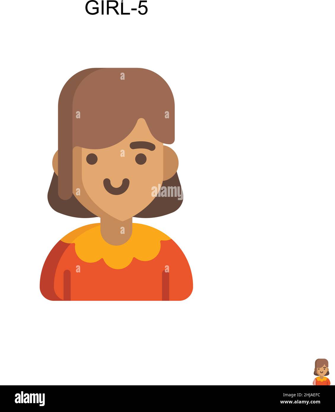 Girl-5 Simple vector icon. Illustration symbol design template for web ...