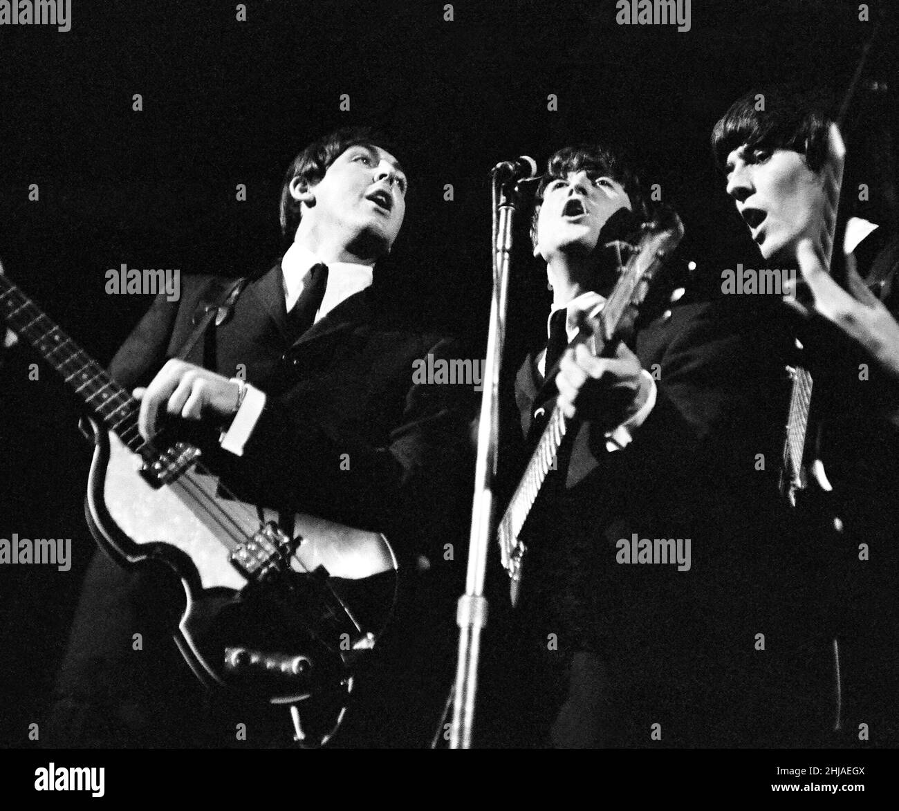 Beatles on stage November 1964 Stock Photo - Alamy