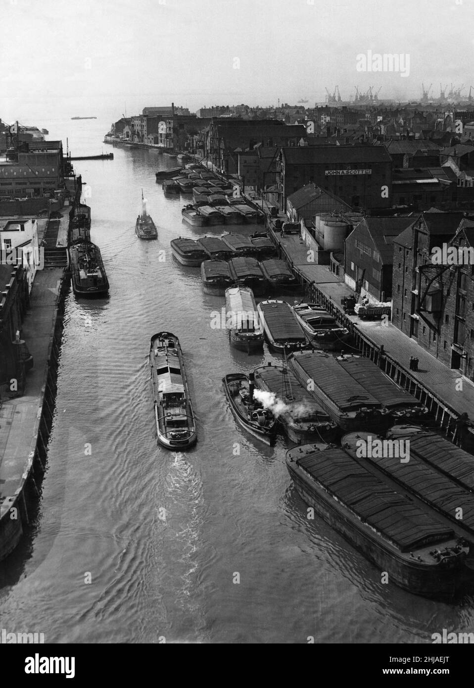 Onwards lies The Humber. A tug and a powered barge head for the Humber ...