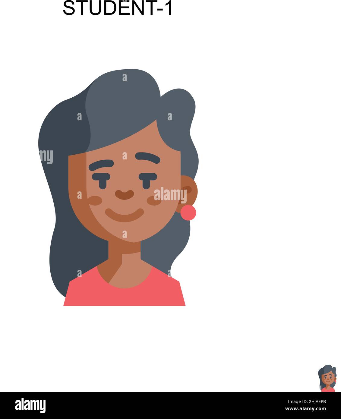 Student-1 Simple vector icon. Illustration symbol design template for ...