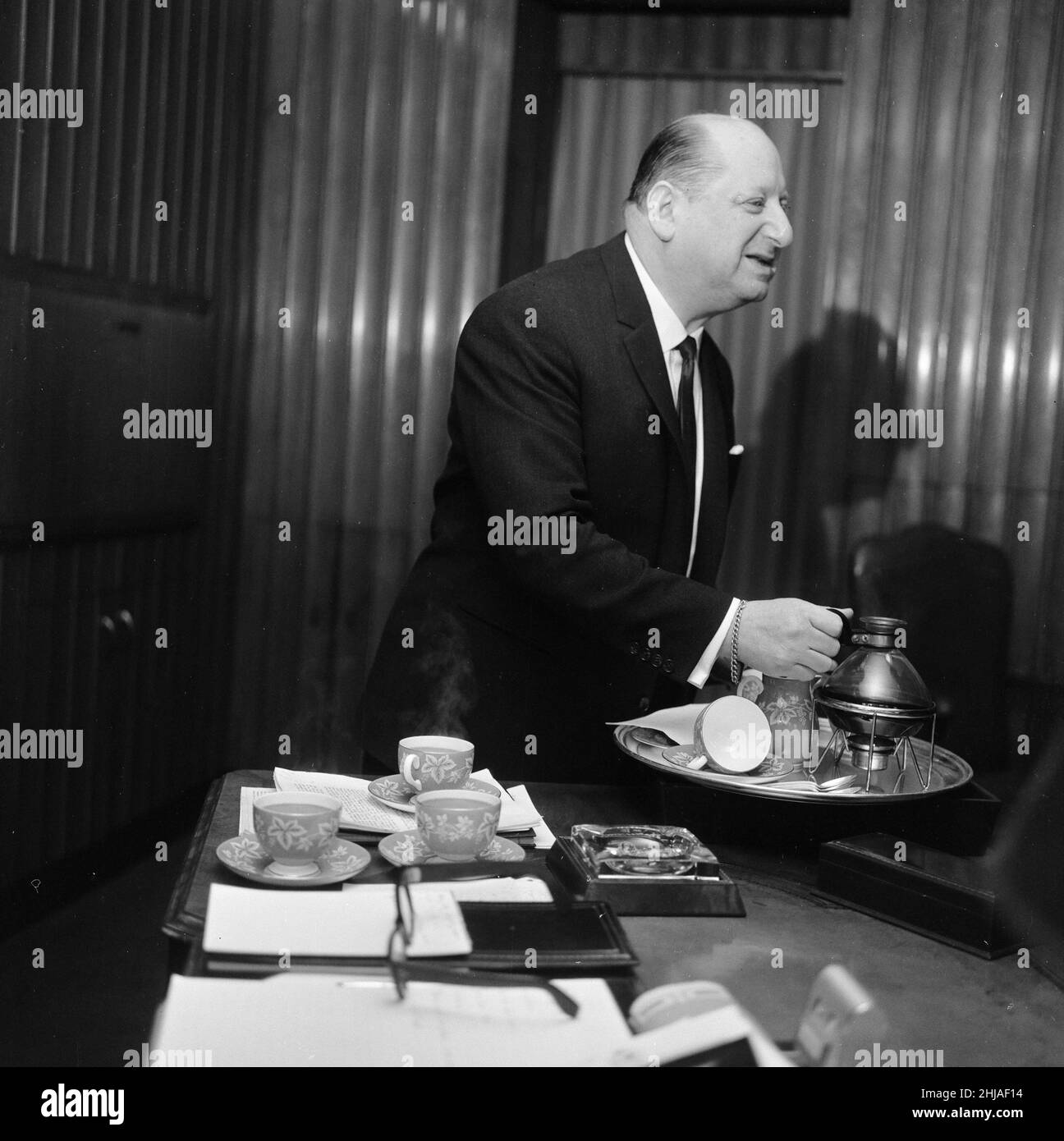 Media mogul Lew Grade pictured in his office at the ATV studios in ...
