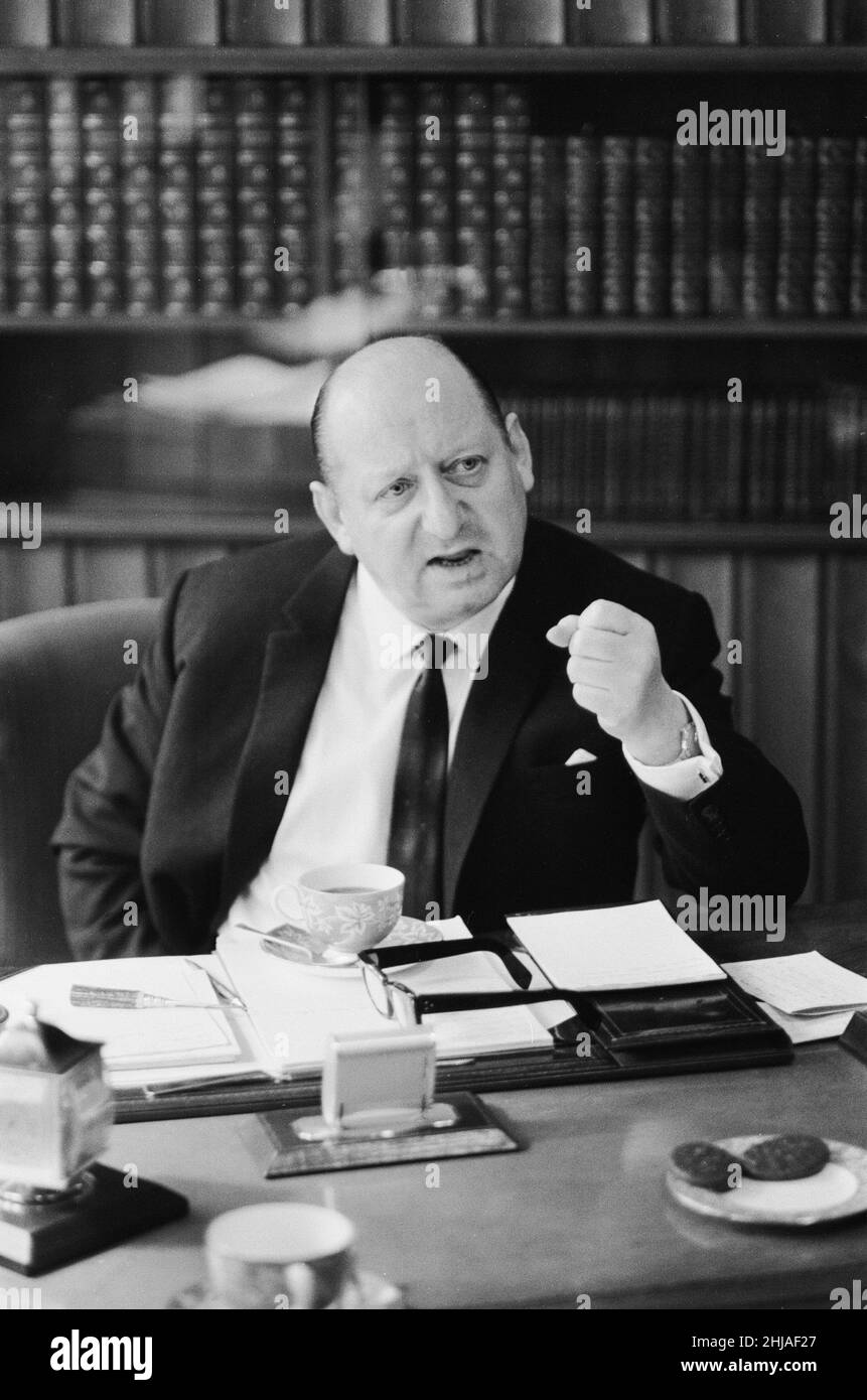 Media mogul Lew Grade pictured in his office at the ATV studios in ...