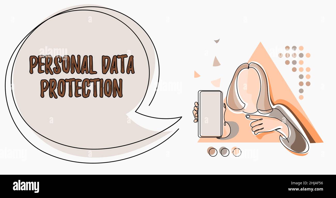Hand writing sign Personal Data Protection. Business idea protecting ...
