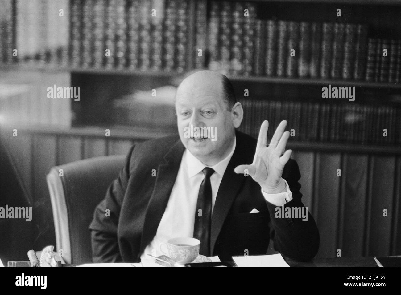 Media mogul Lew Grade pictured in his office at the ATV studios in ...
