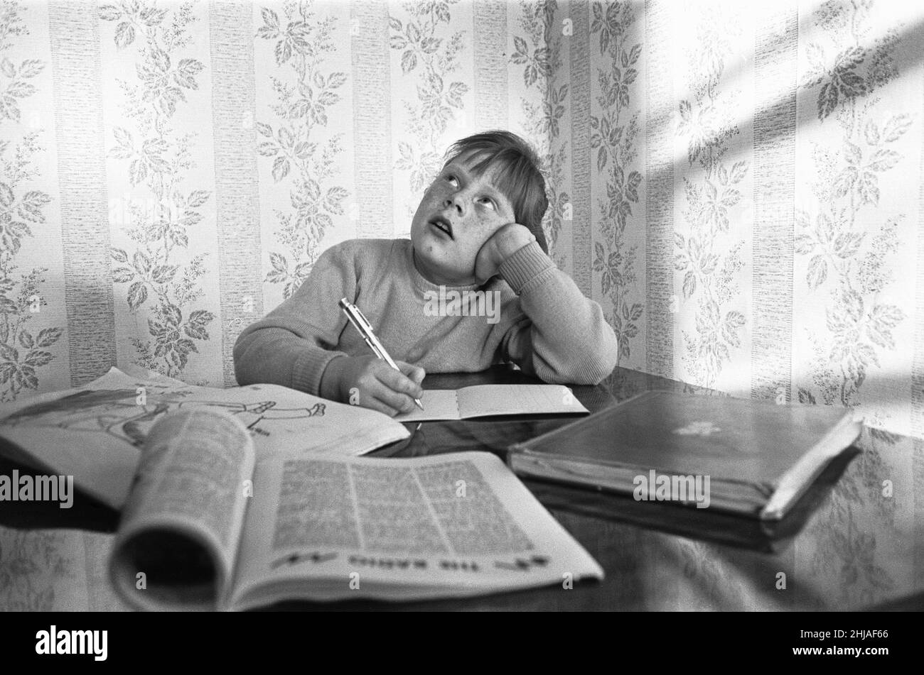 Lesley Brare seen here doing her homework. 22nd October 1963 Stock ...
