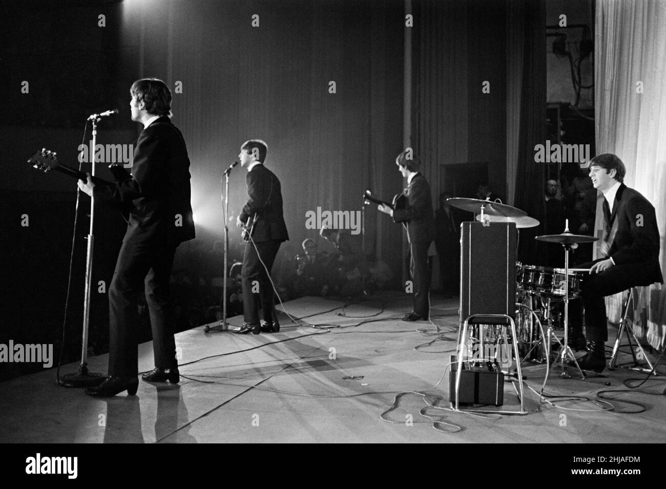The Beatles in Concert in Paris France, January 1964 Stock Photo - Alamy