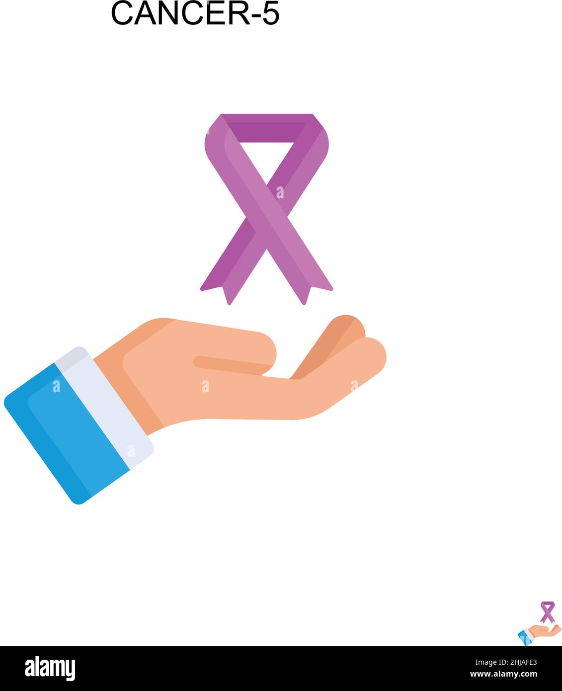 Cancer-5 Simple vector icon. Illustration symbol design template for ...