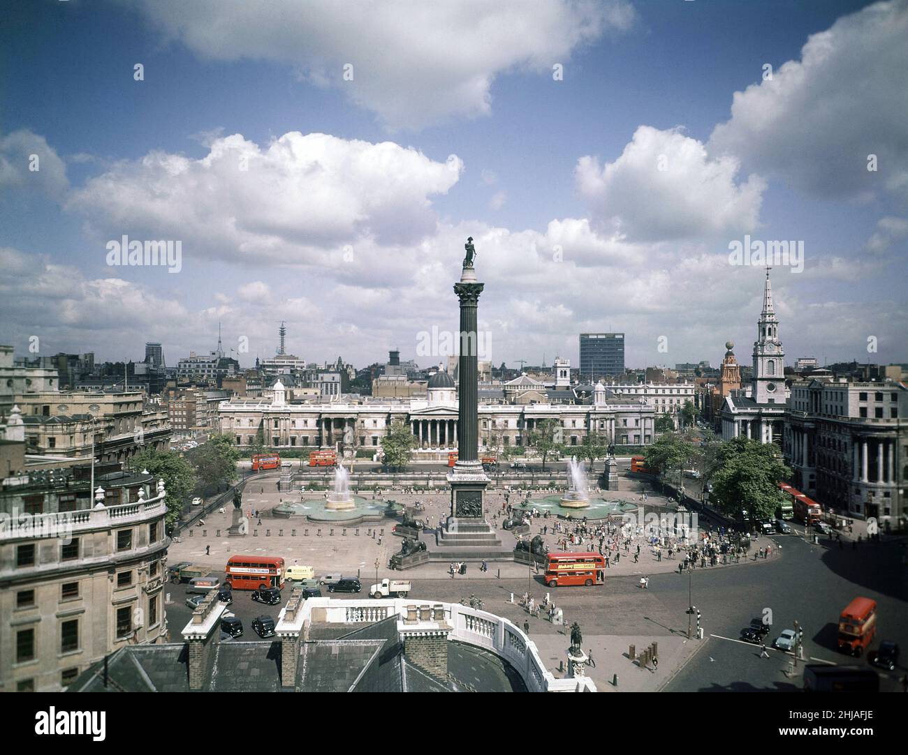 View of Trafalgar Square, London 1963 Stock Photo - Alamy