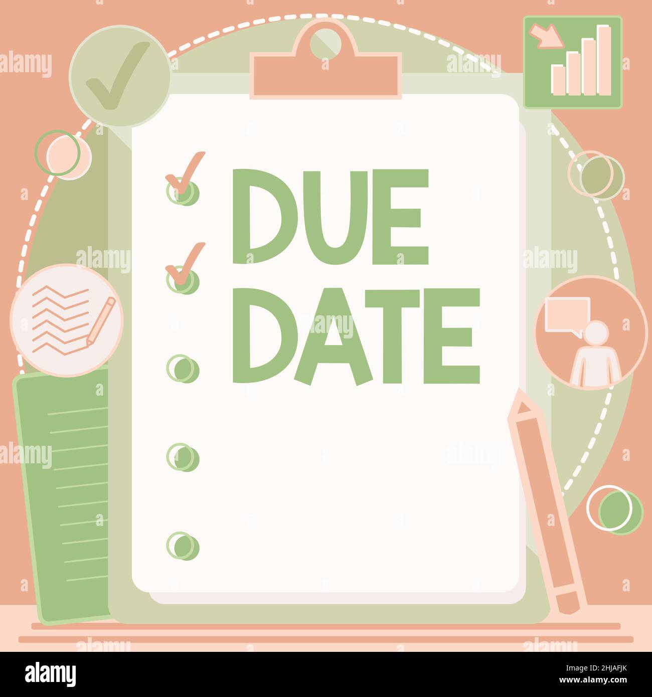 Deadline Calendar Displaying Due Date And Cutoff Stock Photo - Alamy