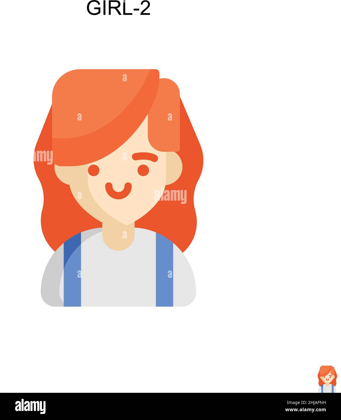 Girl-2 Simple vector icon. Illustration symbol design template for web ...