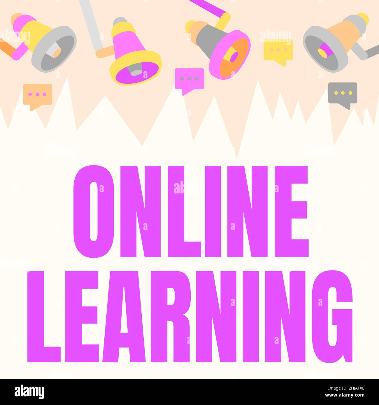 Conceptual caption Online Learning. Business idea educational tool ...