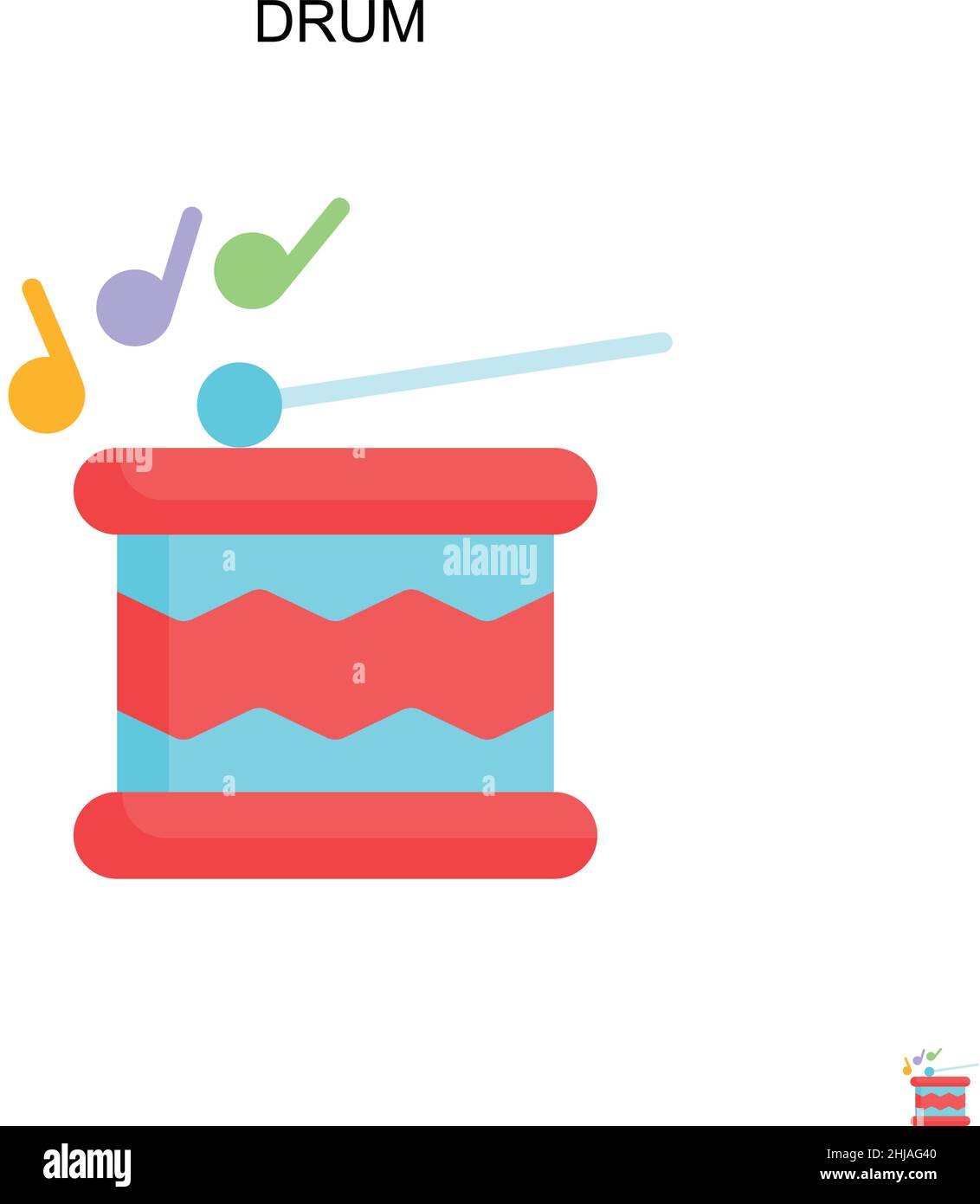 Drum Simple vector icon. Illustration symbol design template for web ...