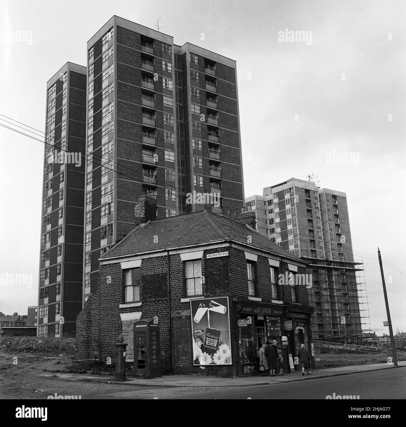 New flats and old buildings side by side in Newcastle upon Tyne, Tyne ...