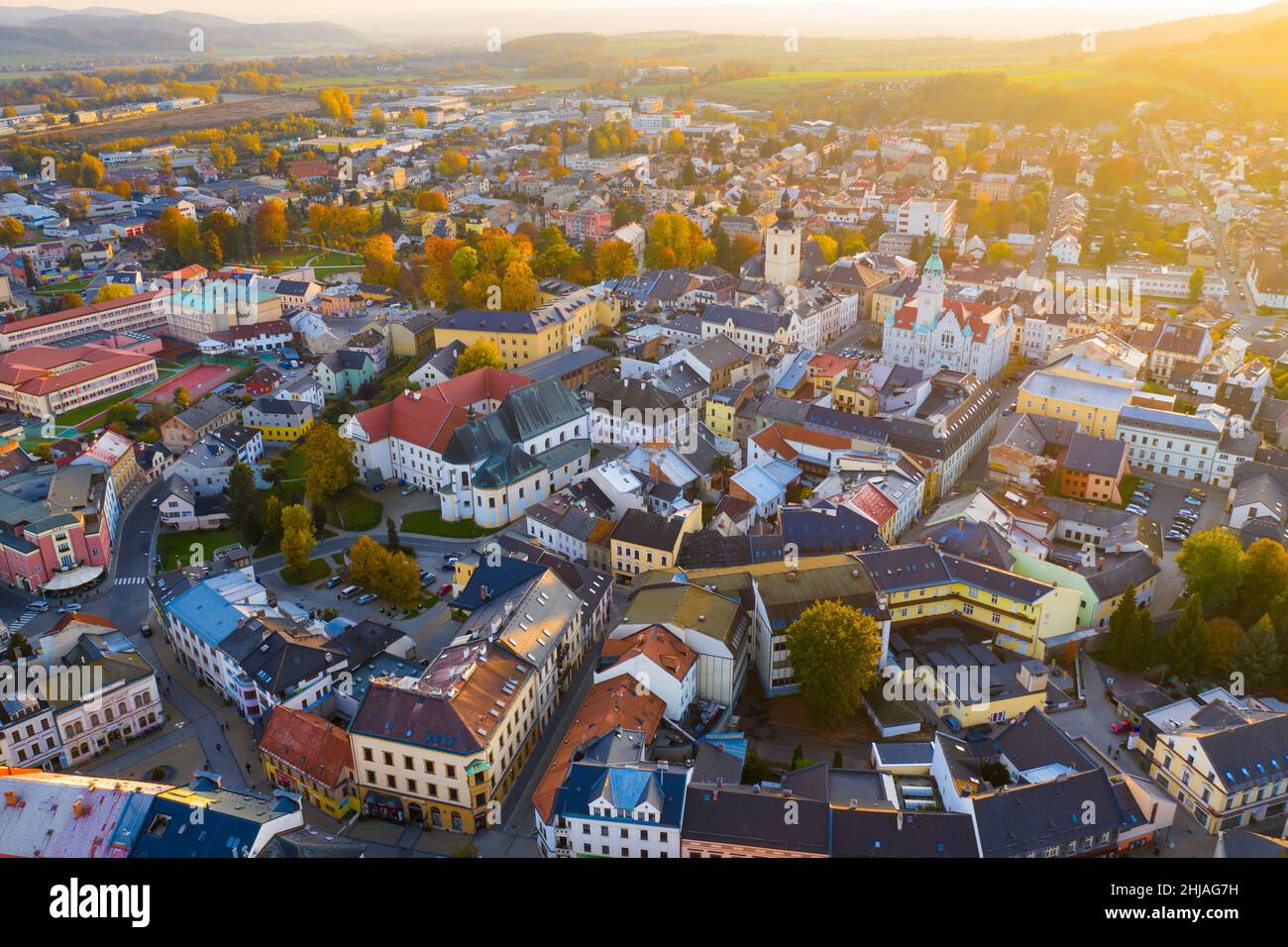 Aerial view of Czech town of Sumperk Stock Photo - Alamy