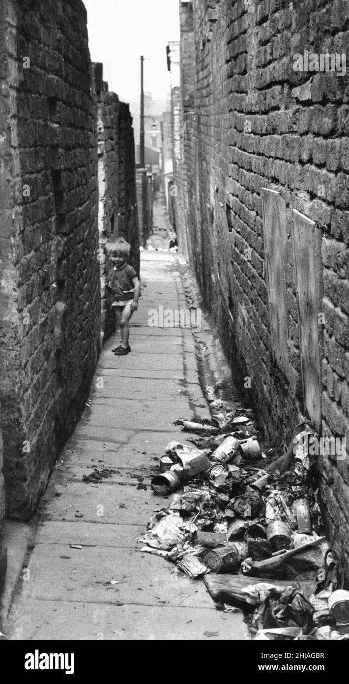 Child playing in alleyway at rear of Gordon Street and Elias Street ...