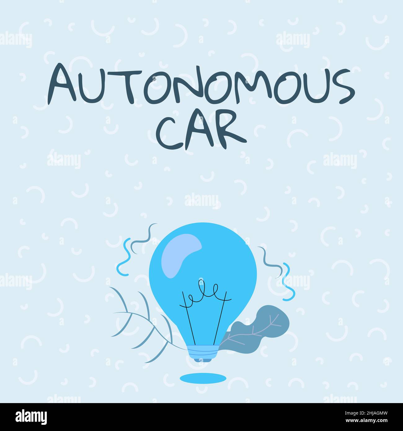 Conceptual caption Autonomous Car. Word Written on vehicle that can ...