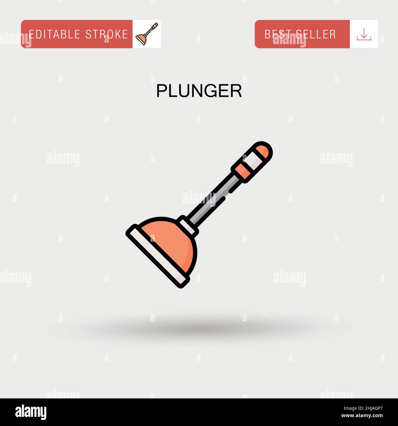 Plunger Simple vector icon Stock Vector Image & Art - Alamy