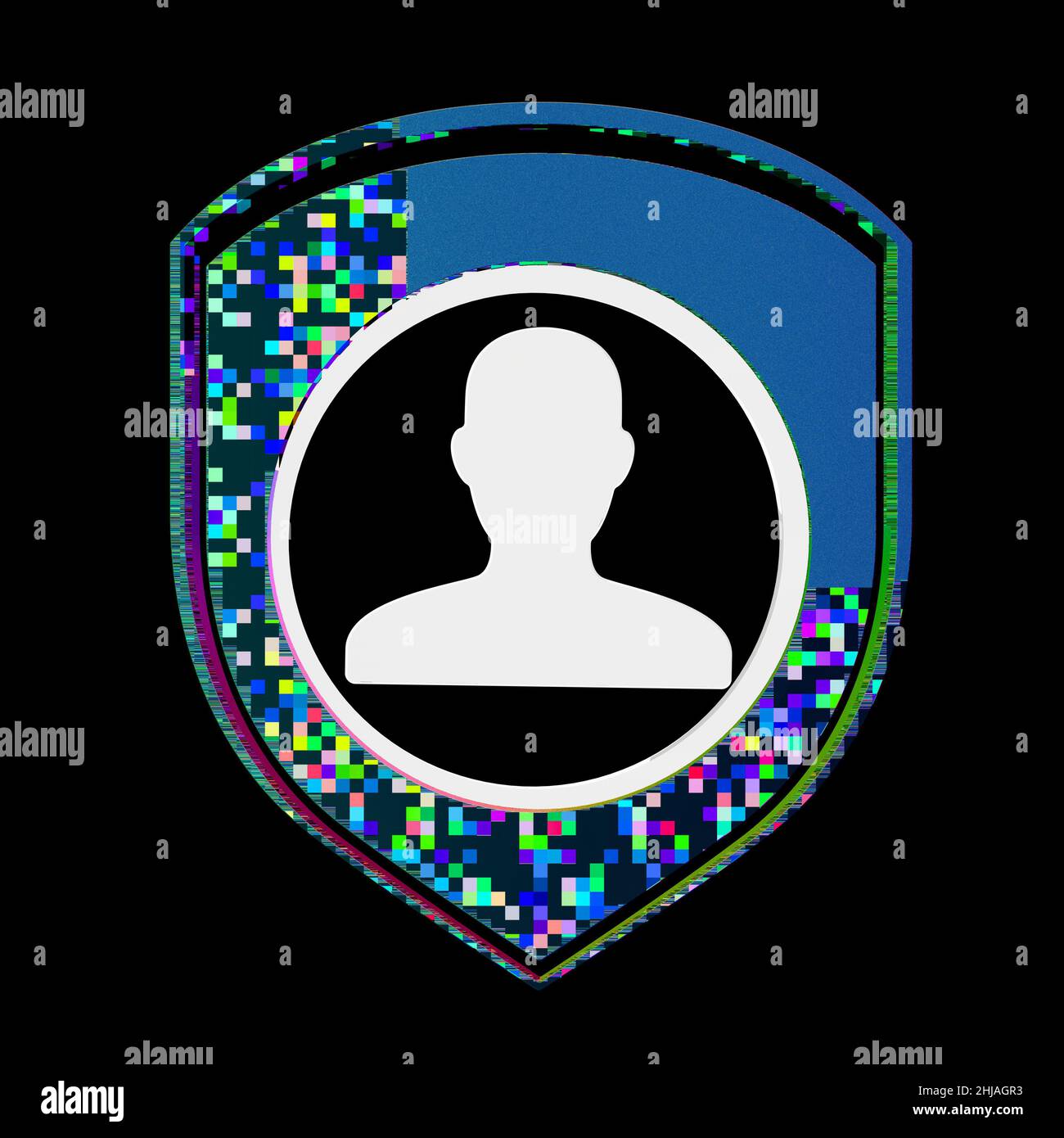 Illustration of a cyber security sign isolated on a black background ...