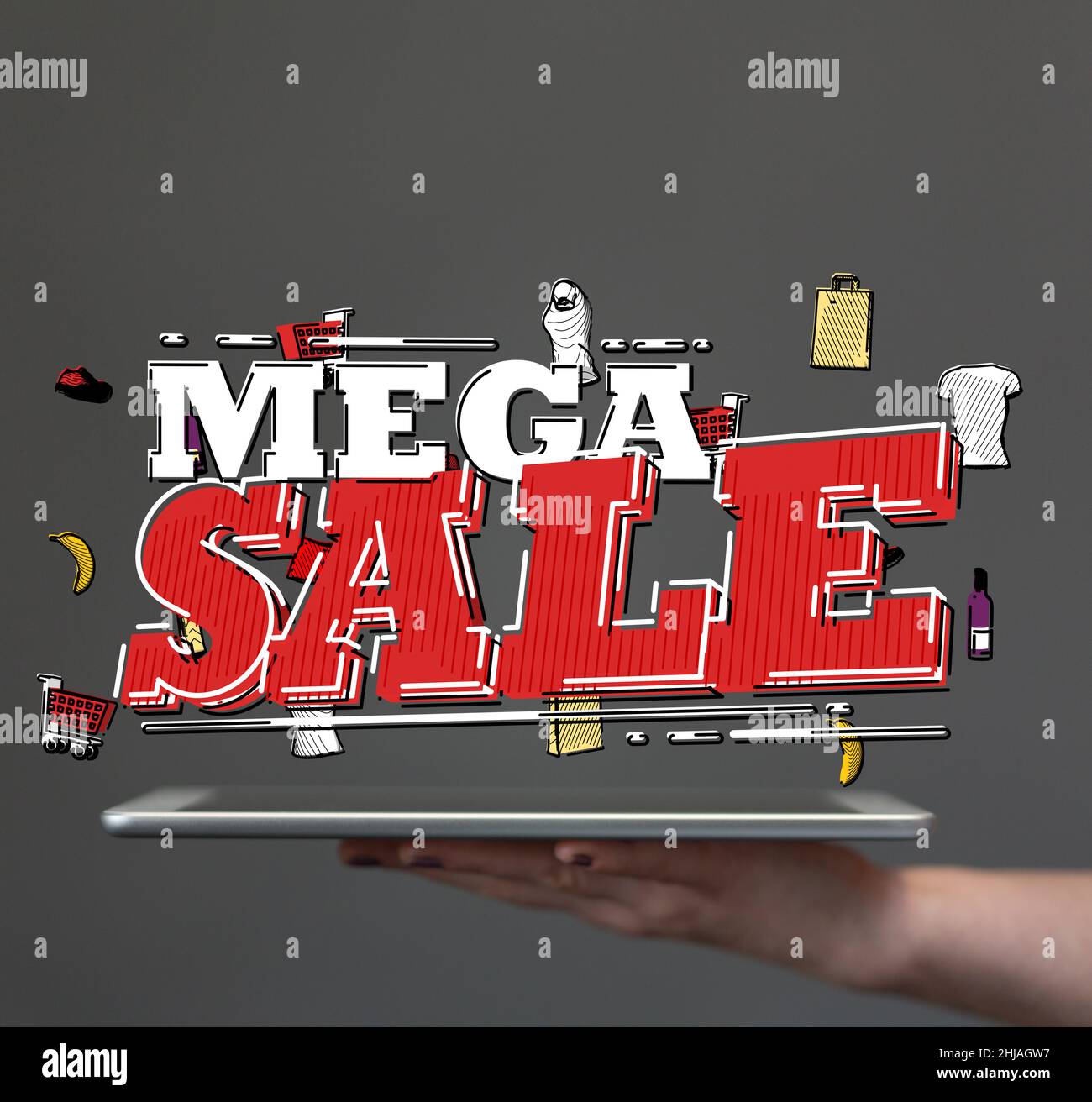 Illustration of colorful digital sign Stock Photo - Alamy