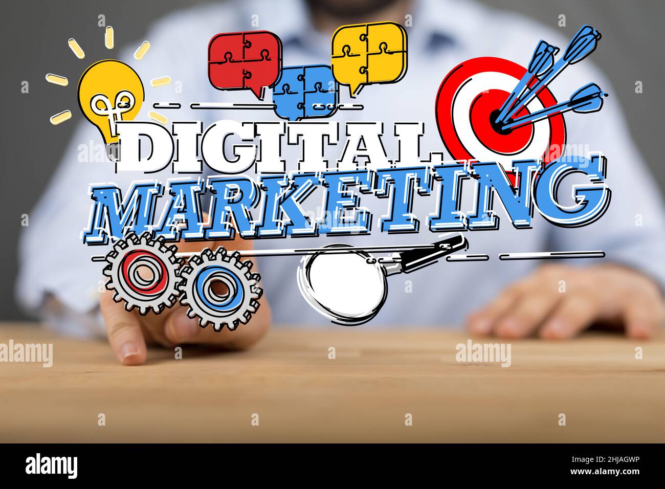 Illustration of colorful digital sign Stock Photo - Alamy