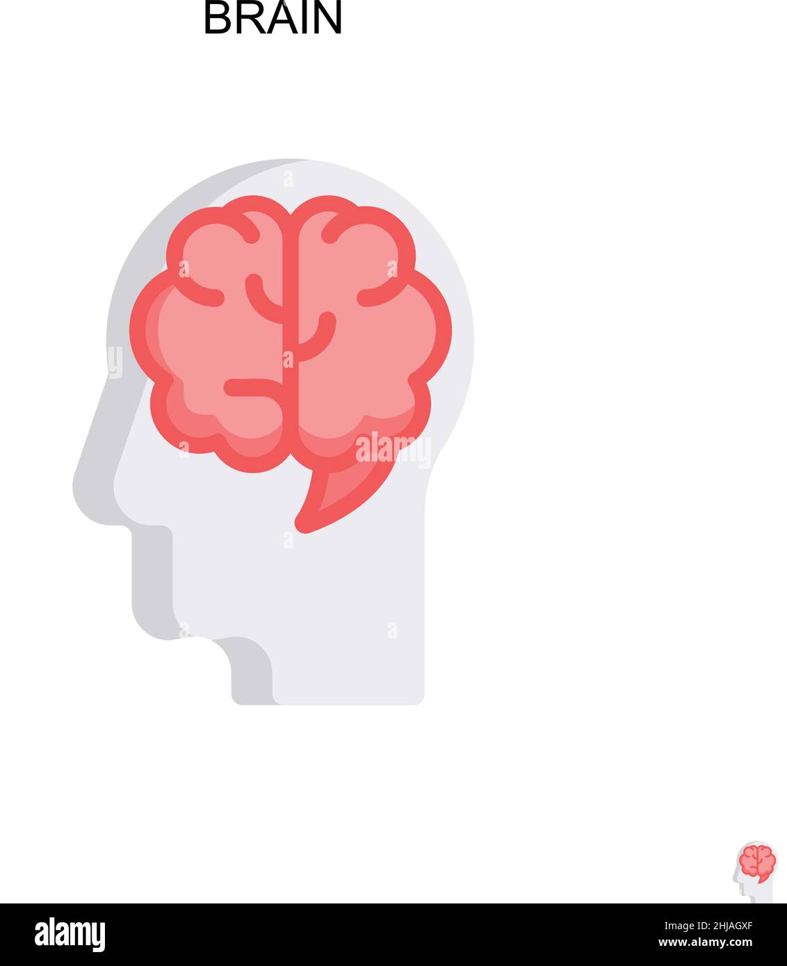 Brain Simple vector icon. Illustration symbol design template for web ...