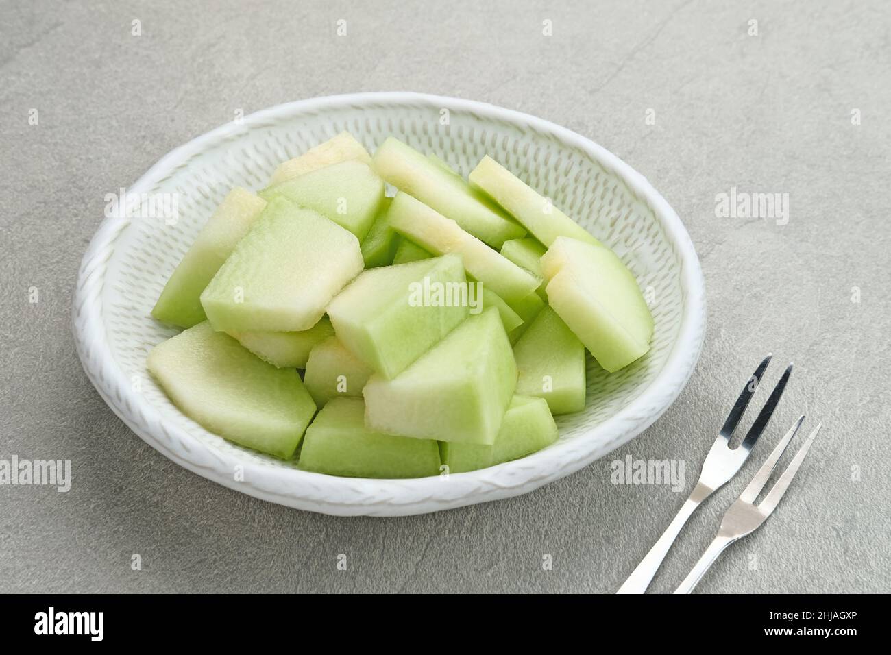 Sliced of cantaloupe melon fruit Stock Photo - Alamy
