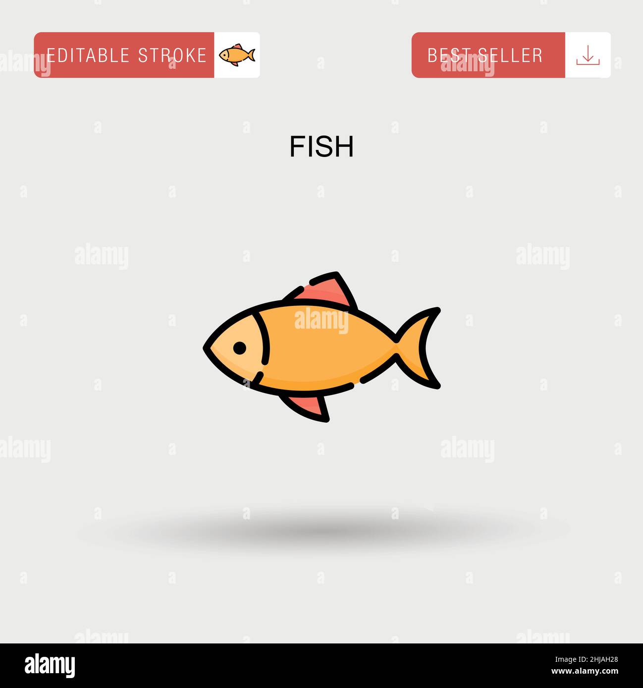Fish Simple vector icon Stock Vector Image & Art - Alamy
