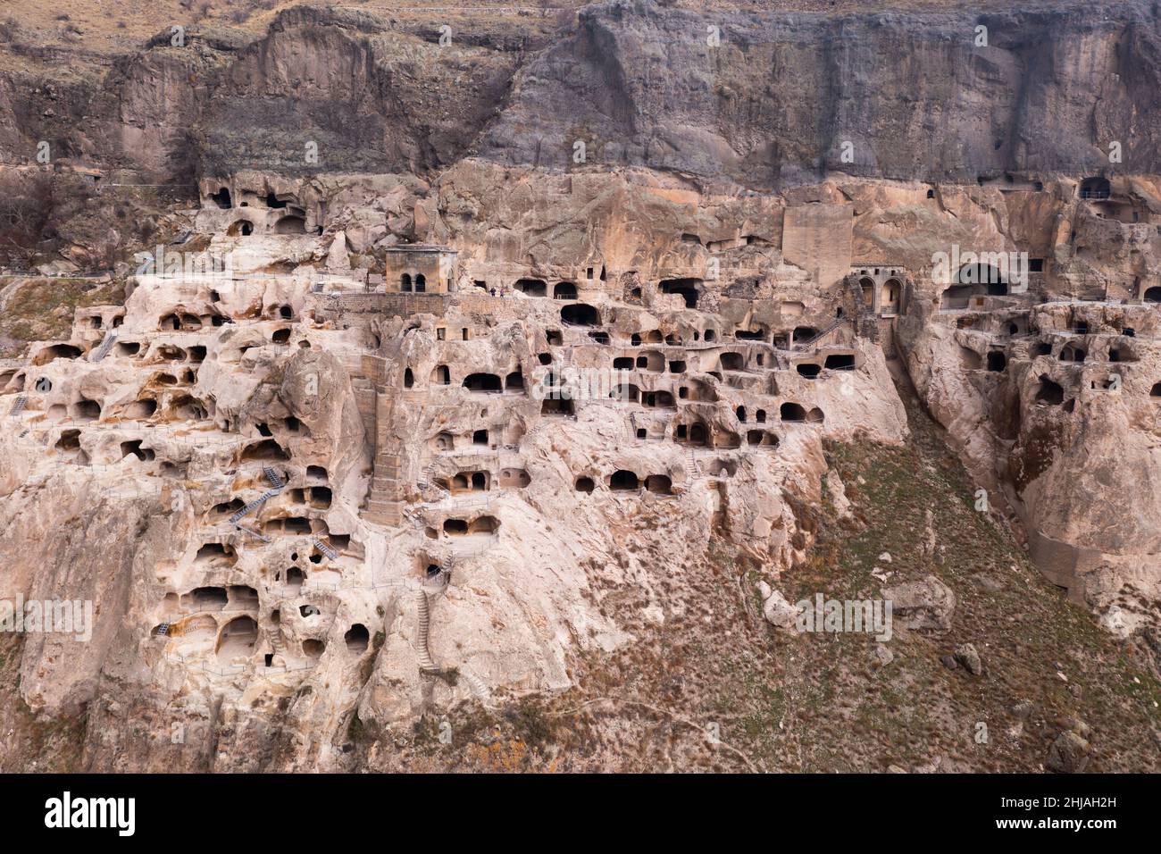 Rock-cut monastery complex near Vardzia village, Georgia Stock Photo ...