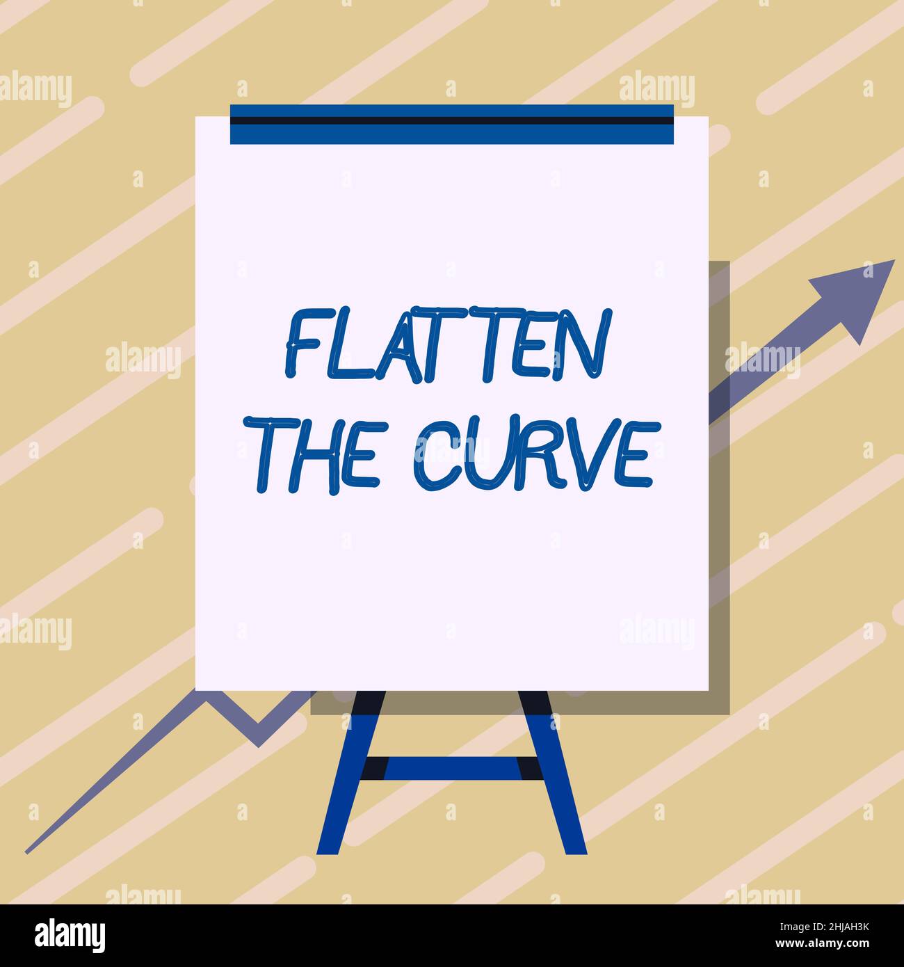 Text showing inspiration Flatten The Curve. Word for raising an ...