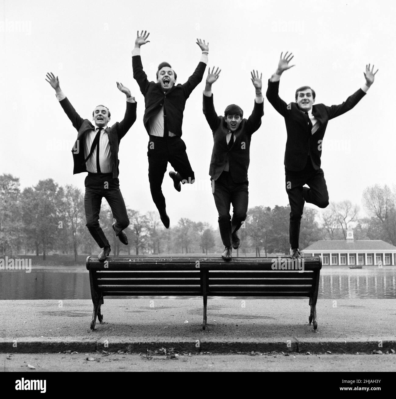 Gerry and the Pacemakers pop group.Gerry Marsden (2nd from the left ...