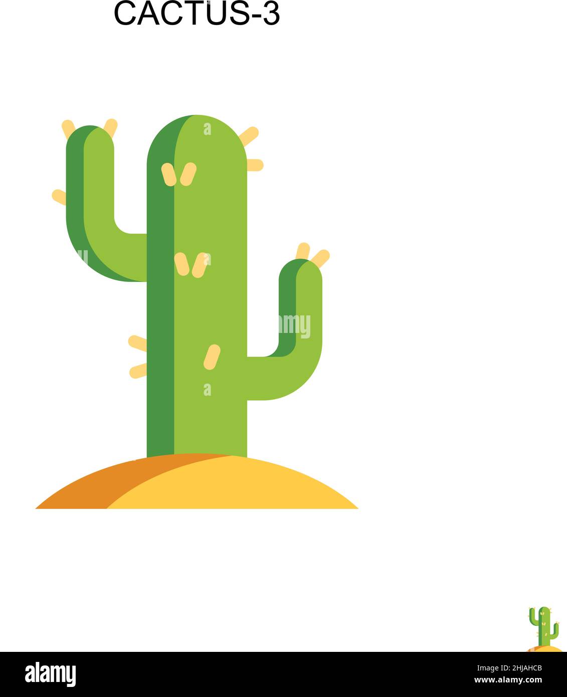Cactus-3 Simple vector icon. Illustration symbol design template for ...