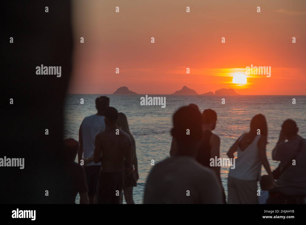 sunset at arpoador beach in Rio de Janeiro, Brazil - January 17, 2021 ...