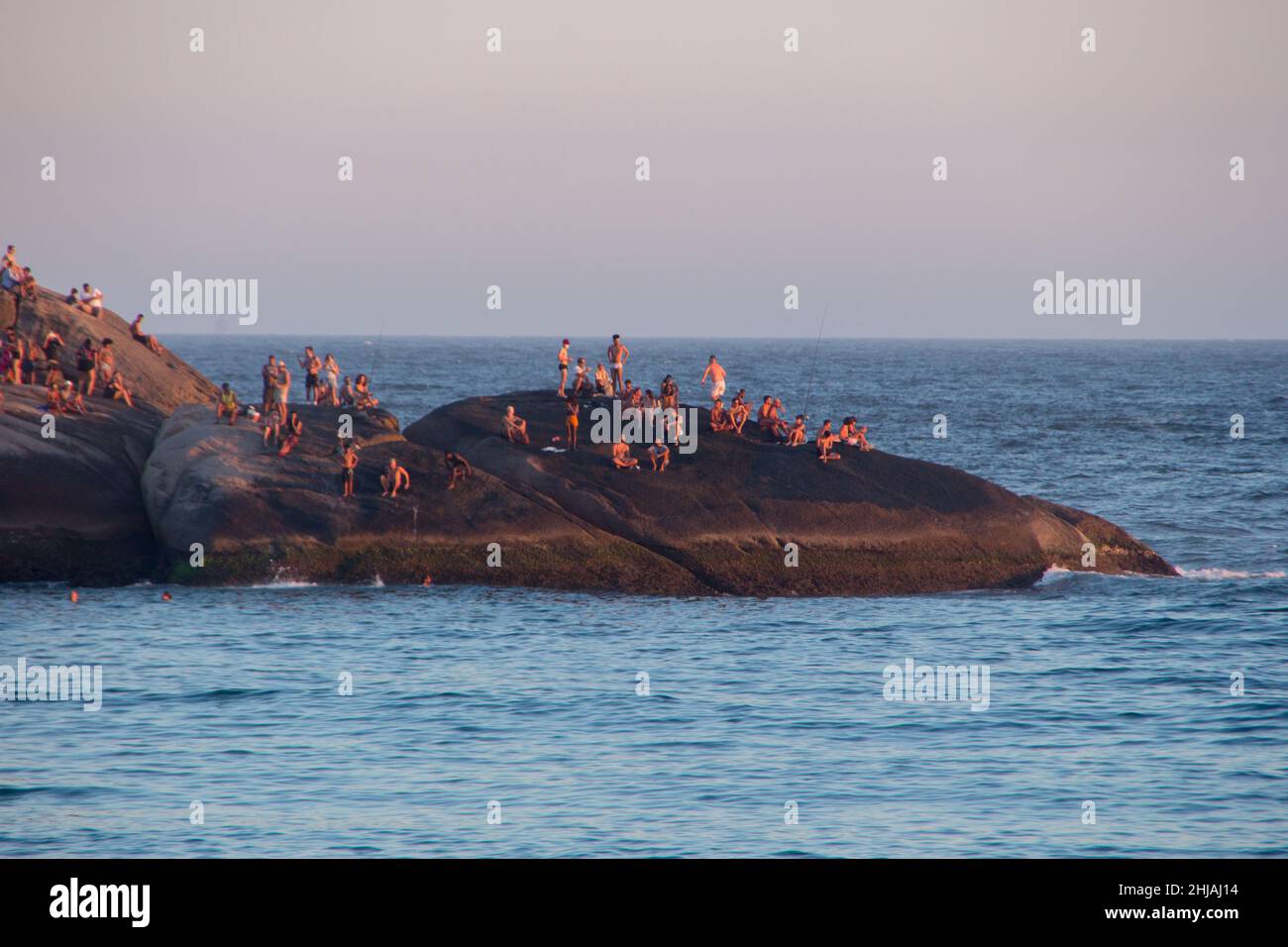 Sunset seen from Pedra do Arpoador in Rio de Janeiro, Brazil - January ...
