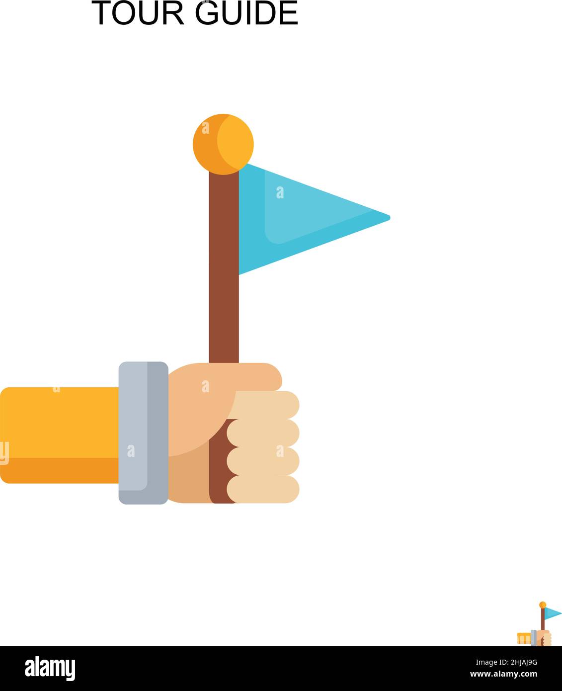 Tour guide Simple vector icon. Illustration symbol design template for ...