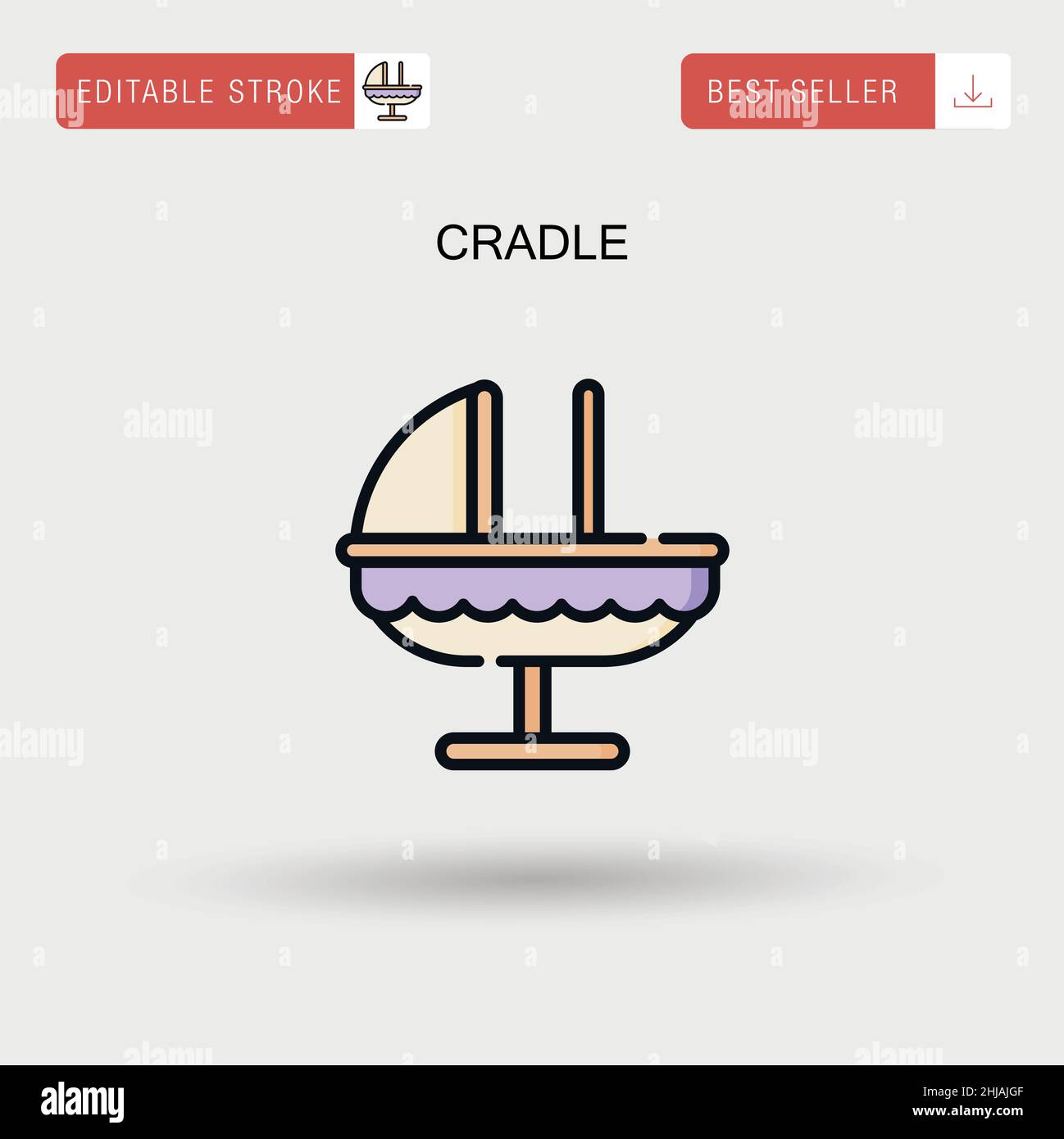 Baby cradle cartoon icon hi-res stock photography and images - Alamy