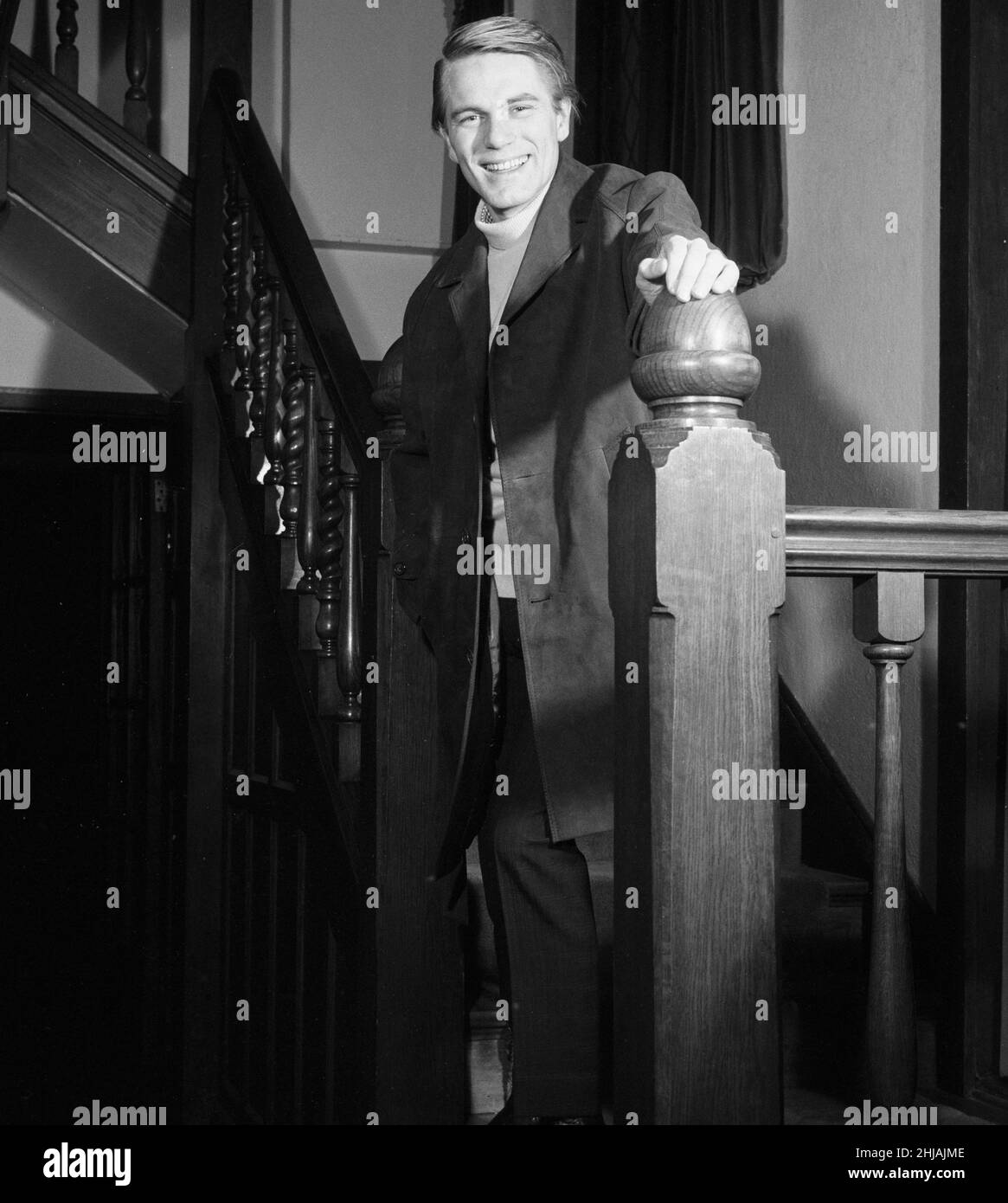 Adam Faith modelling a Canary Yellow pullover and Suede jacket.13th ...