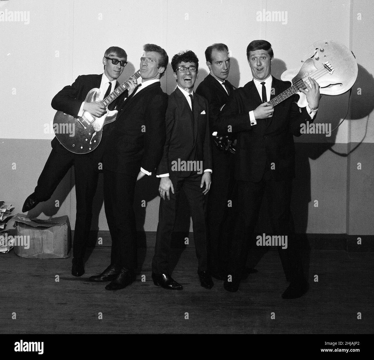Manchester pop group Freddie and the Dreamers backstage at the ...