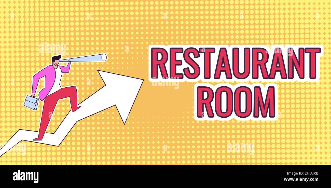 Hand writing sign Restaurant Room. Internet Concept showing pay to sit ...