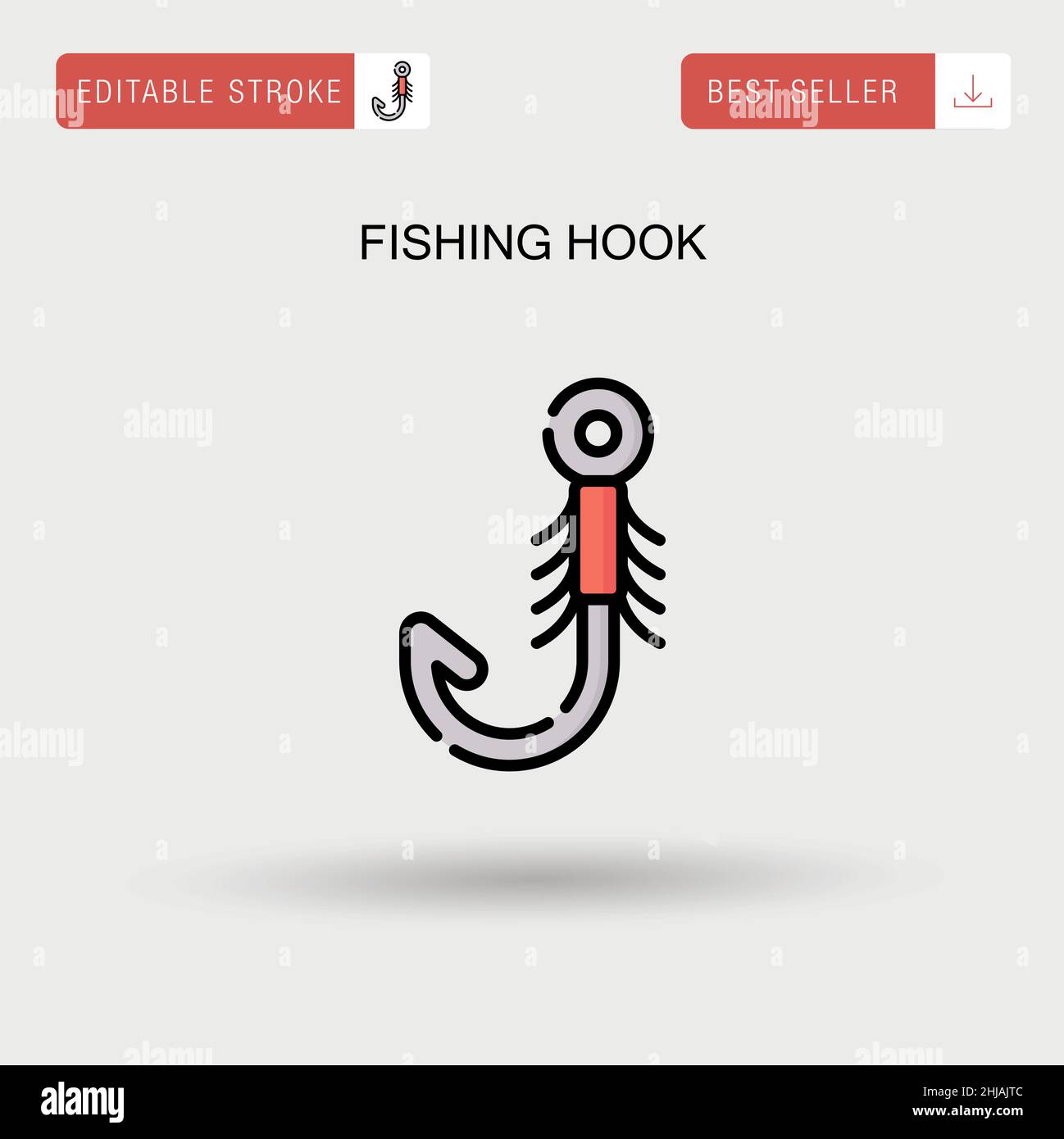 Fishing hook Simple vector icon Stock Vector Image & Art - Alamy