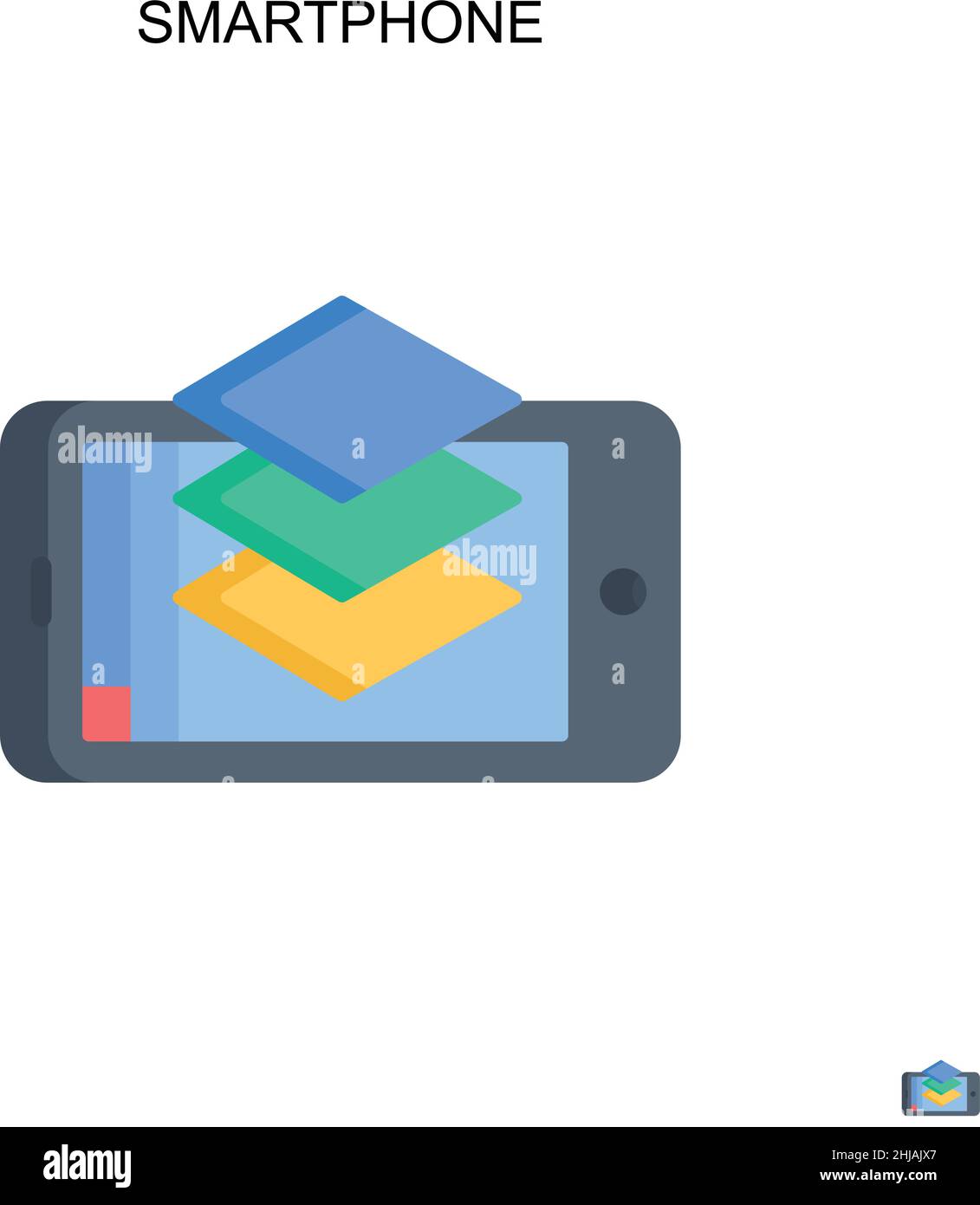 Smartphone Simple vector icon. Illustration symbol design template for ...