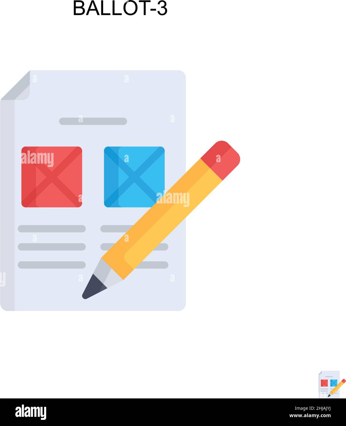 Ballot-3 Simple vector icon. Illustration symbol design template for ...