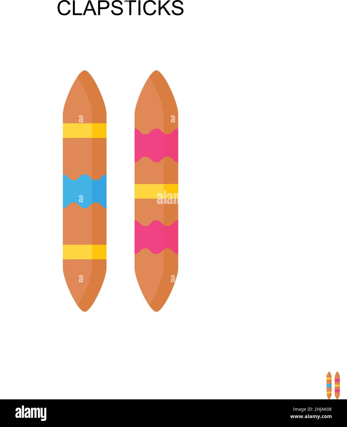 Clapsticks Simple vector icon. Illustration symbol design template for ...