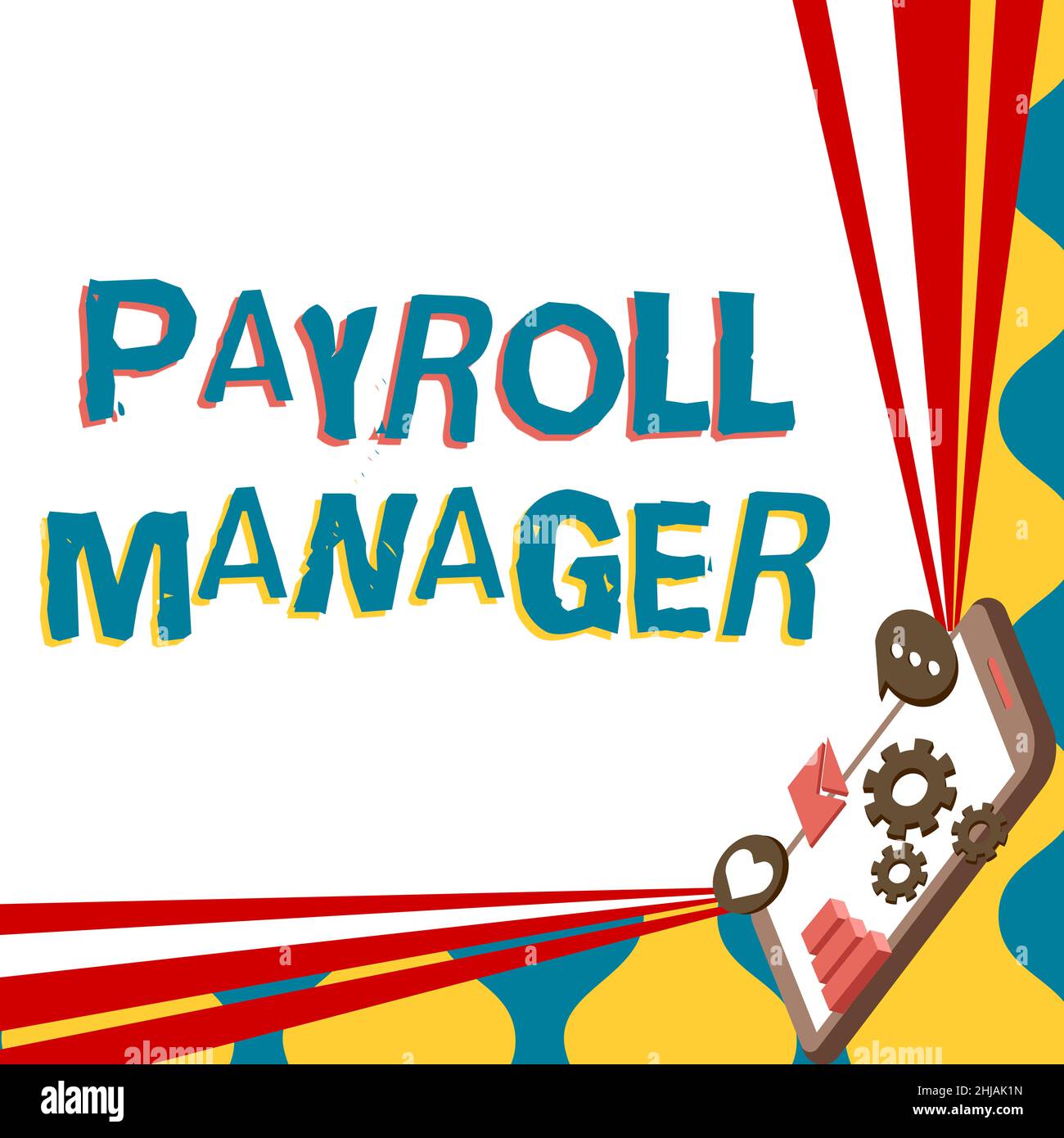 Text caption presenting Payroll Manager. Business overview Maintains ...