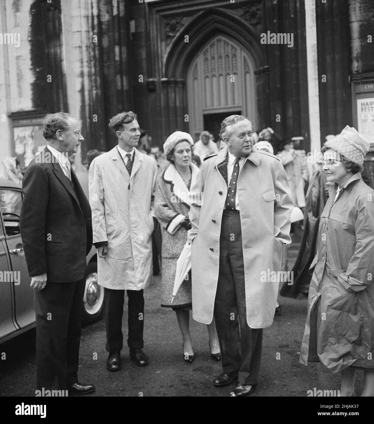 Shadow Foreign Secretary Harold Wilson pictured with wife Mary Wilson ...