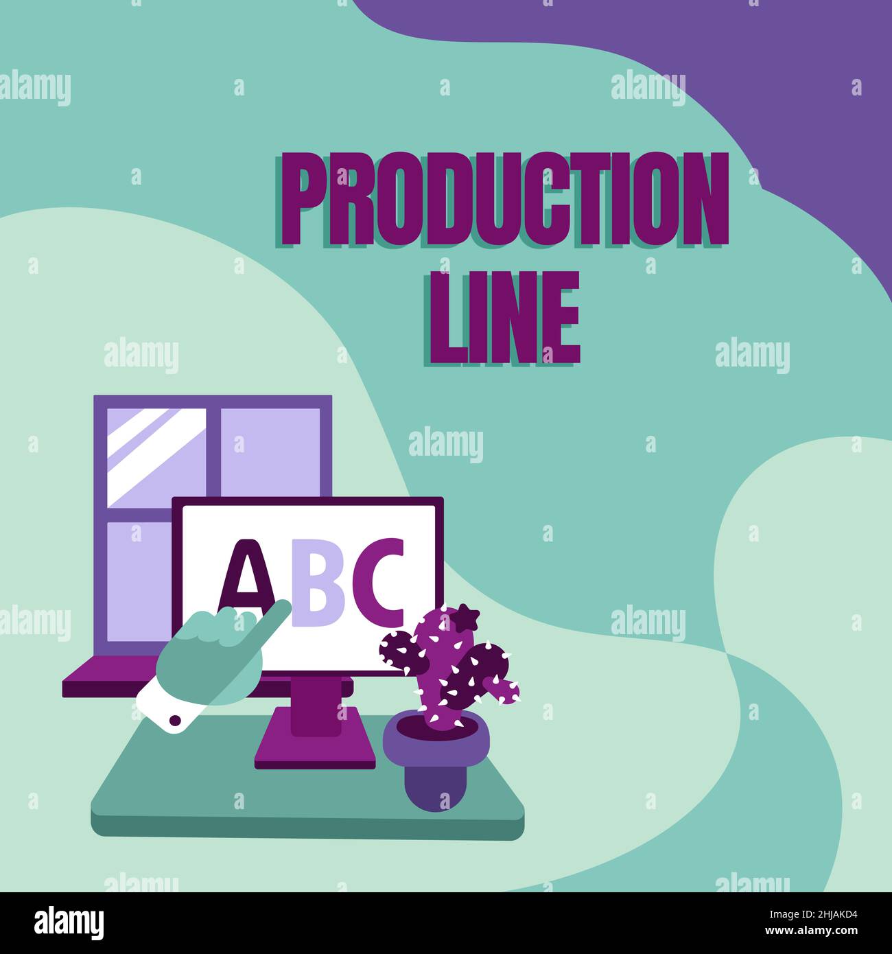 Handwriting text Production Line. Business concept set of sequential ...