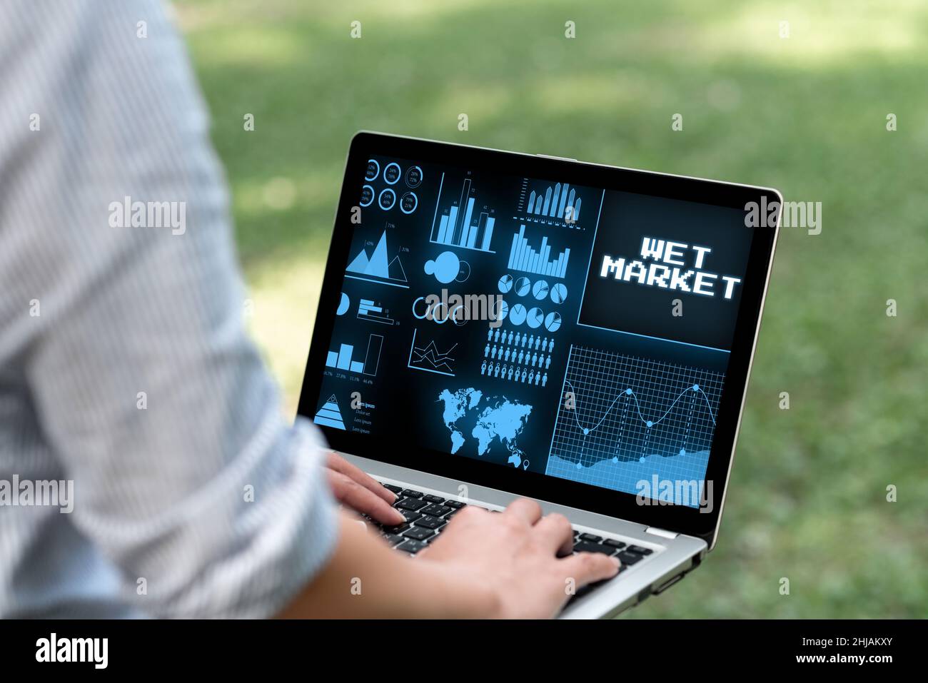Text sign showing Wet Market. Internet Concept market selling fresh ...
