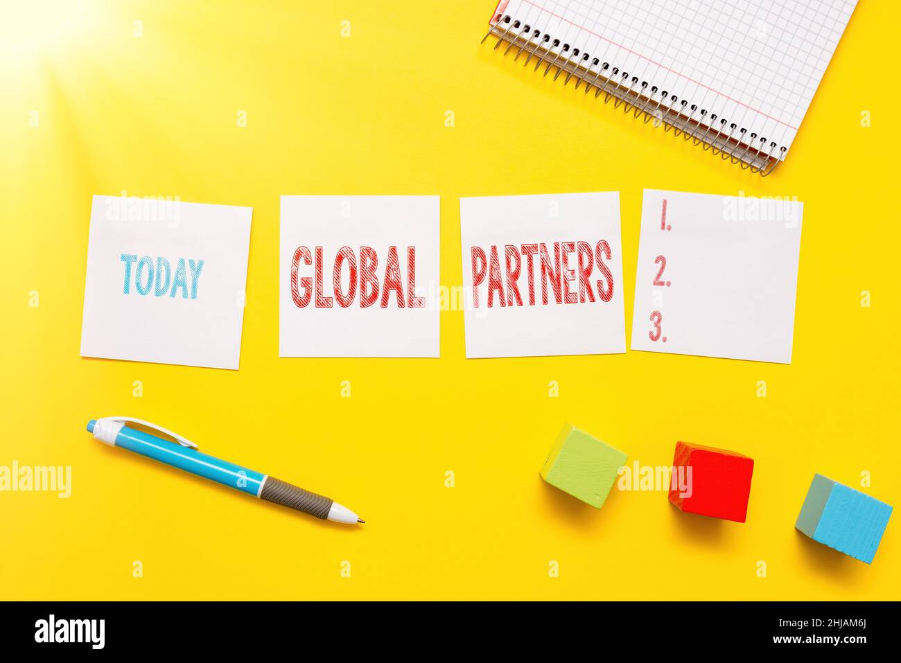 Inspiration showing sign Global Partners. Conceptual photo Two or more ...