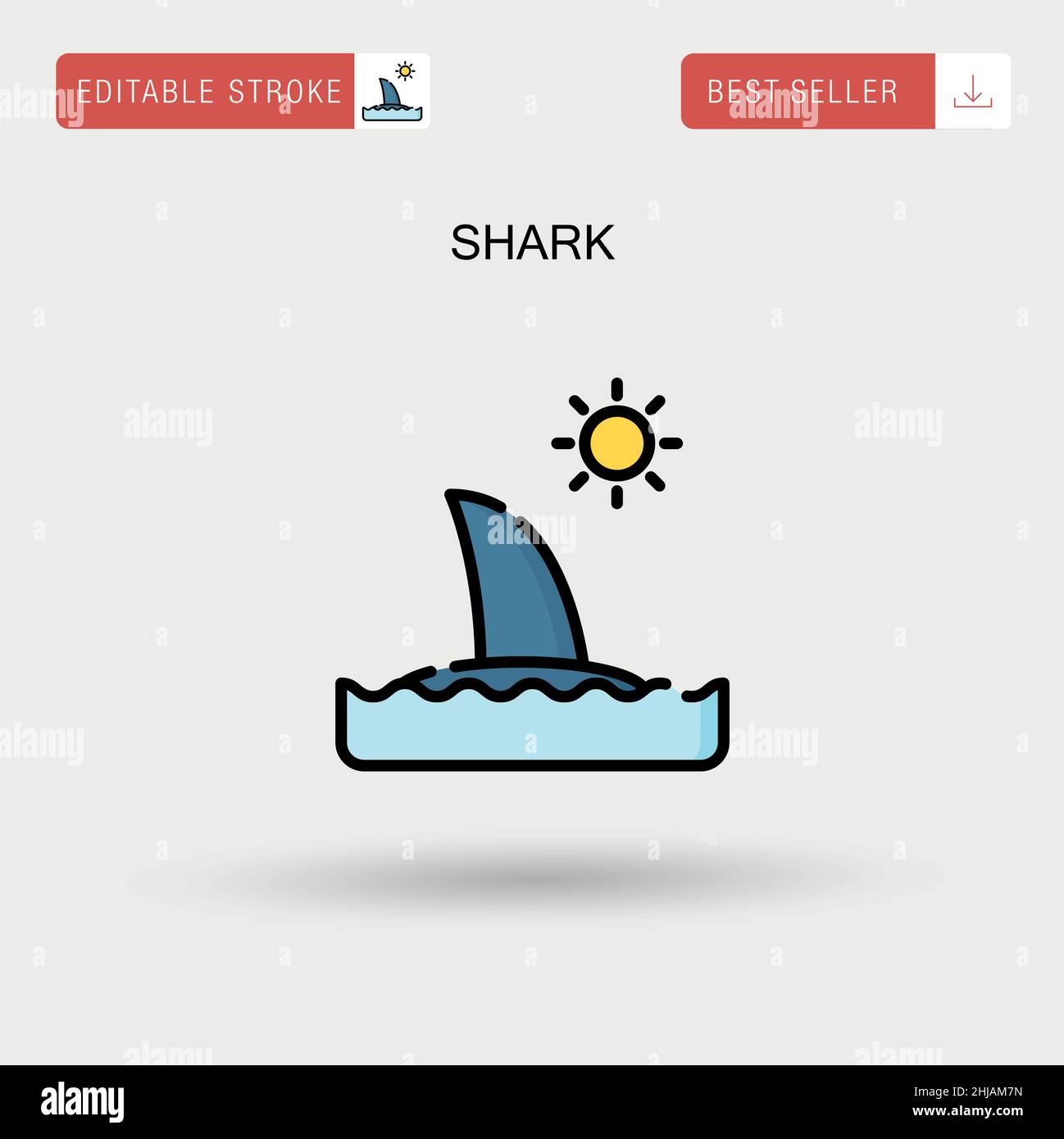 Shark Simple vector icon Stock Vector Image & Art - Alamy